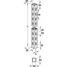 Søjle - 30 x 30 mm - aluminiumsfarvet