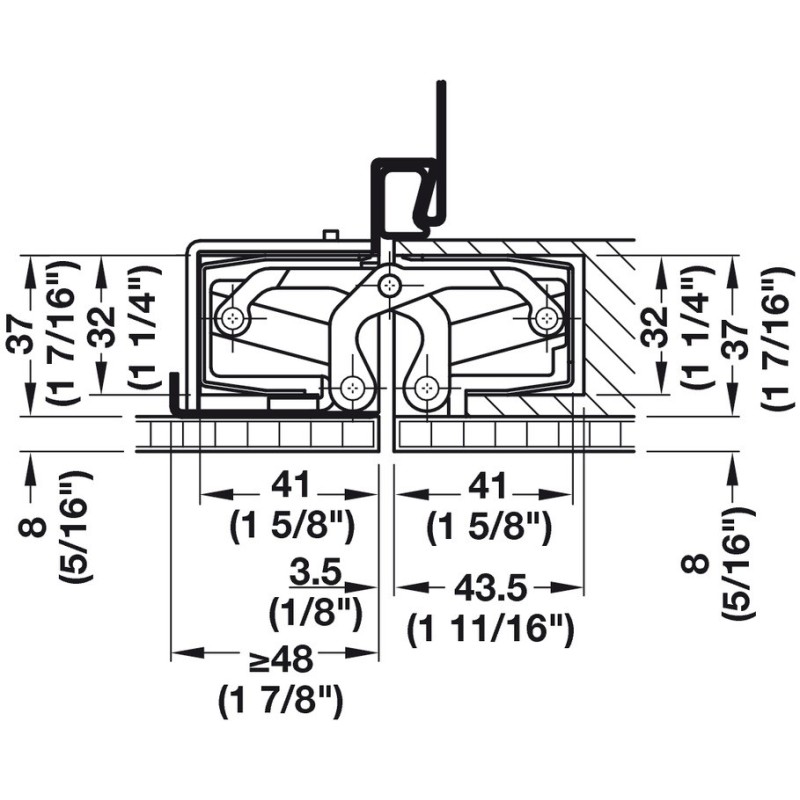 Skjult dørhengsel - TECTUS TE 640 3D A8