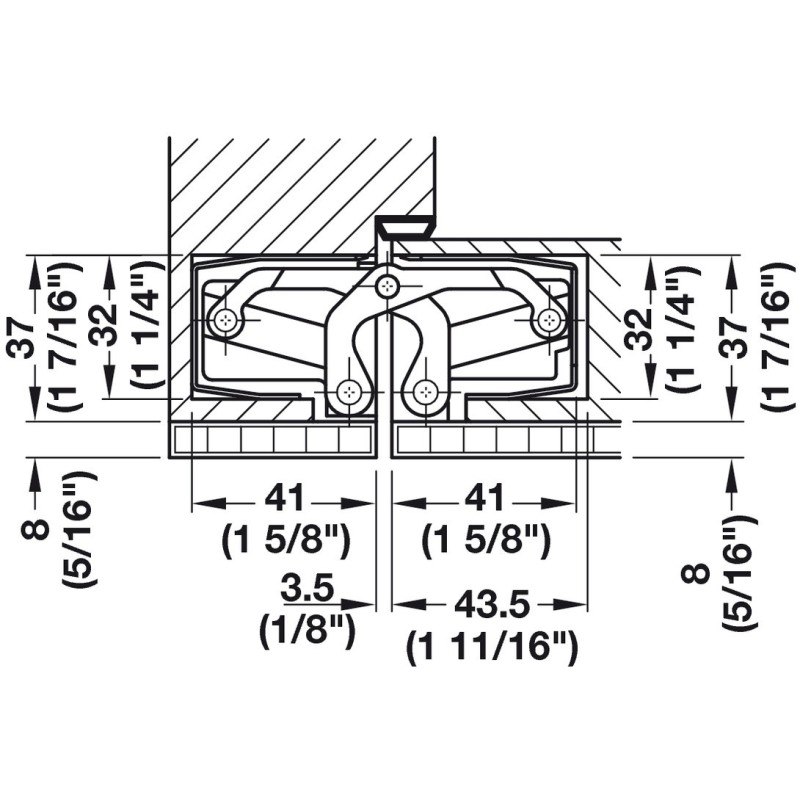 Skjult dørhengsel - TECTUS TE 640 3D A8